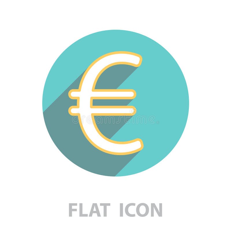 Euro Line Icon on Black Background for Graphic and Web Design, Modern ...