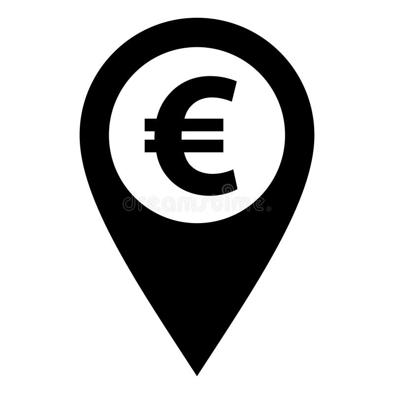 Euro and location pin stock vector. Illustration of location - 177185313
