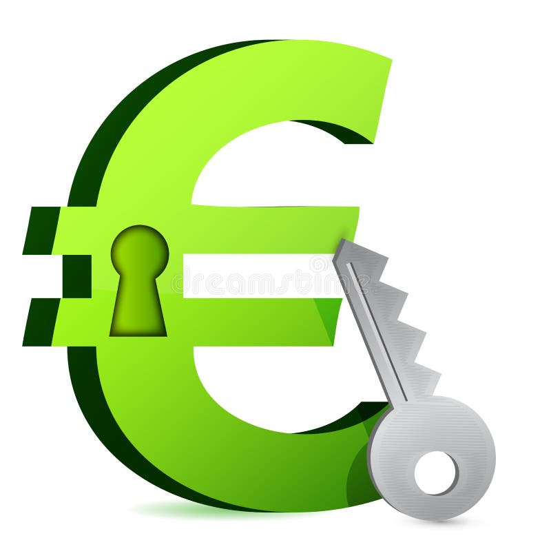 Euro lock and key stock illustration. Illustration of keyhole - 28083370