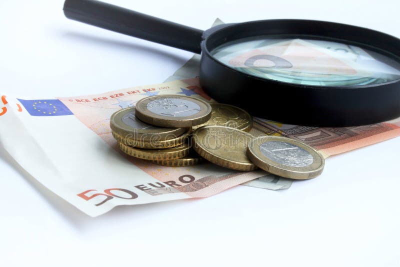 Euro and magnifier stock photo. Image of loan, economic - 26726080