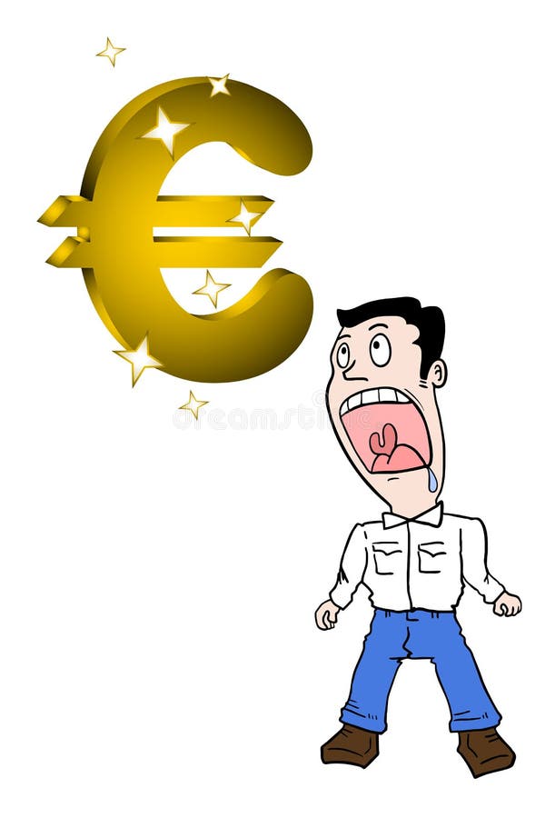 Euro and man stock vector. Illustration of confusion - 42982451