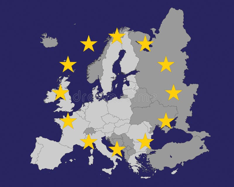 Euro map stock vector. Illustration of blue, union, vector - 24934628