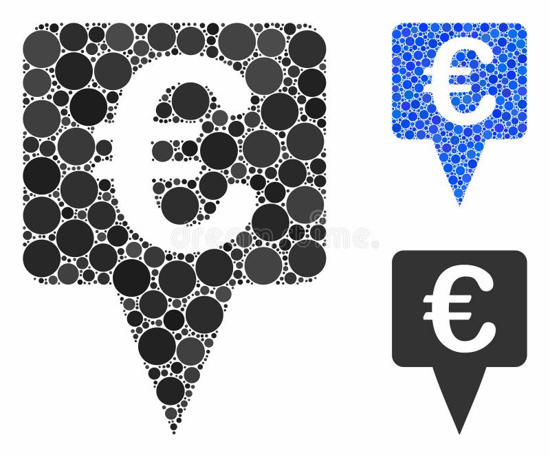 Euro Map Pointer Composition Icon of Circles Stock Illustration ...