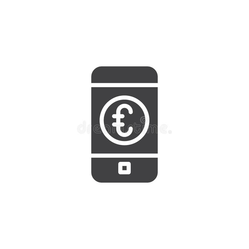 Euro Mobile Banking Vector Icon Stock Vector - Illustration of flat ...
