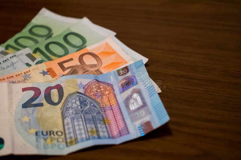 Euro Money Banknotes on the Table Stock Photo - Image of economy ...