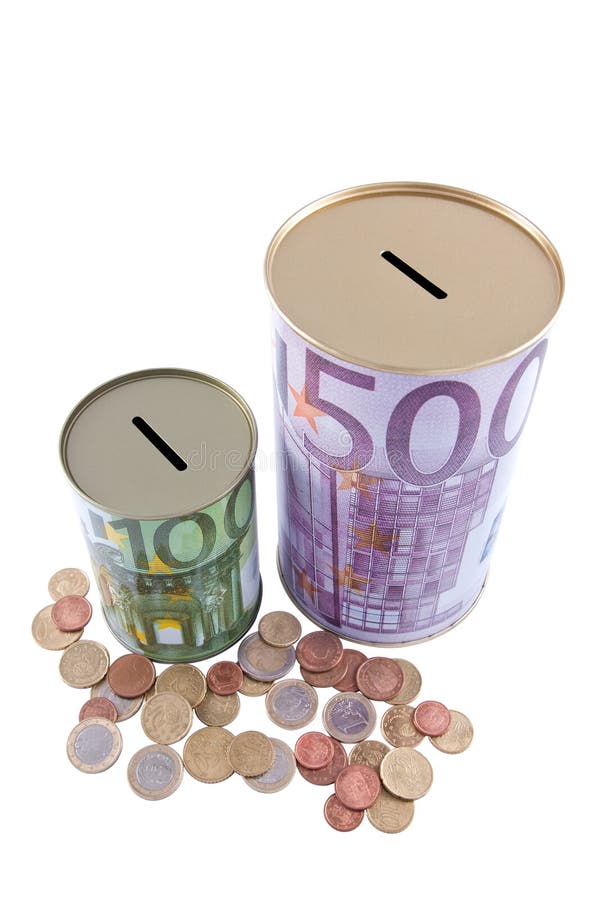 Euro money boxes and coins stock photo. Image of banking - 19187916