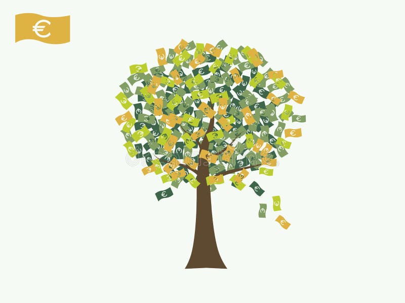 Euro Money Currency Tree Vector Stock Vector - Illustration of ...