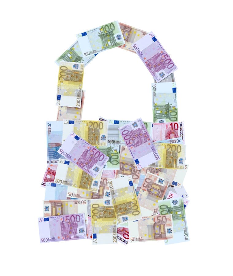 Euro Money Notes Padlock or Bag Stock Illustration - Illustration of ...