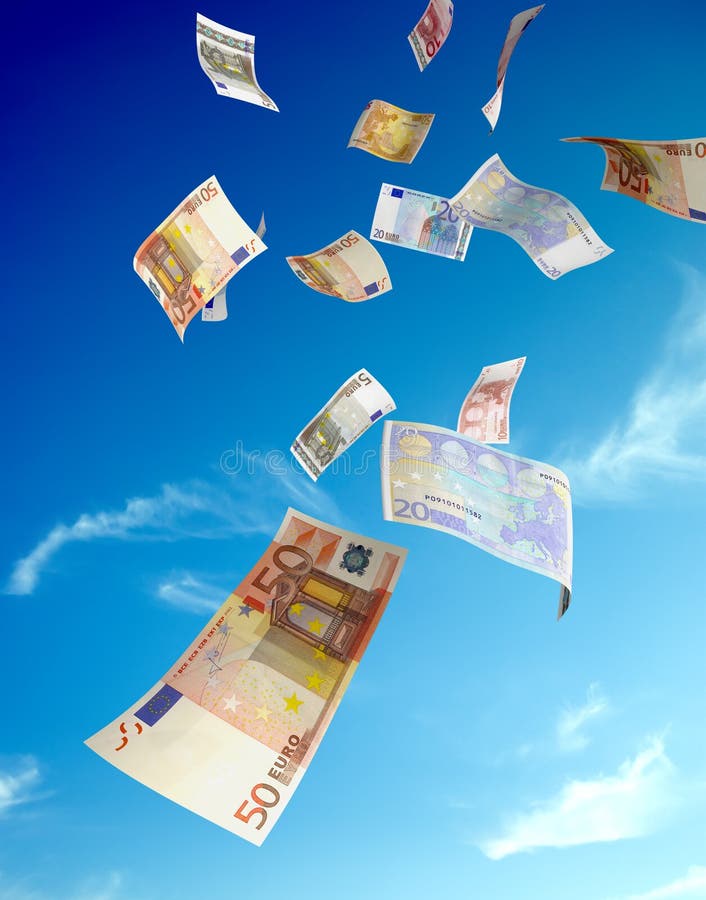 Euro Money Rain stock photo. Image of falling, fall, payout - 2646146