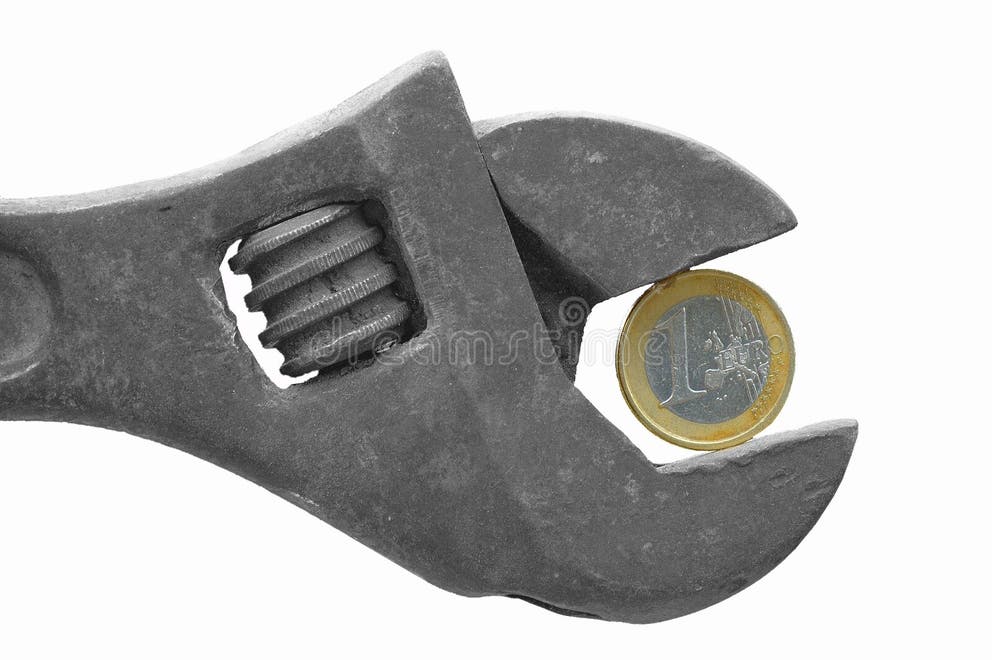 Euro monkey wrench stock image. Image of euro, money, tool - 489733