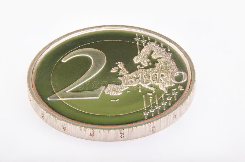 Mens Met Groot Muntstuk 2 Euro Stock Afbeelding - Image of hand, zaken ...