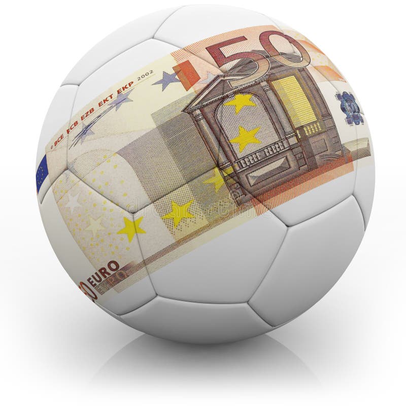 Euro Note Printed on a Football Stock Illustration - Illustration of ...