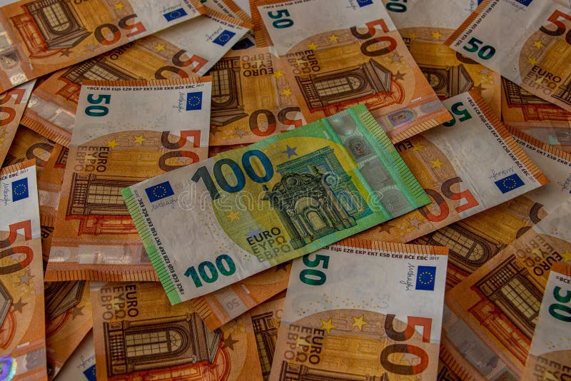 200 Euro Notes with Other Bills Stock Photo - Image of banknote, euro ...