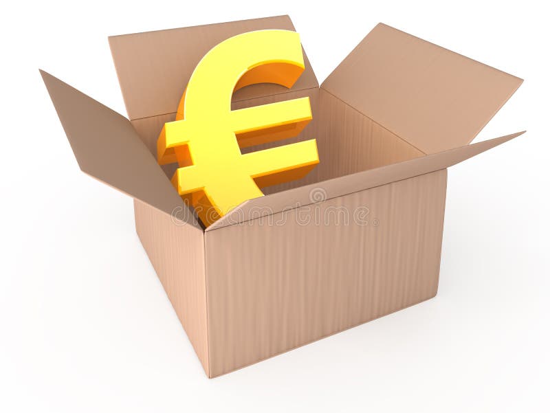 Euro in opened box stock illustration. Illustration of organize - 18656978