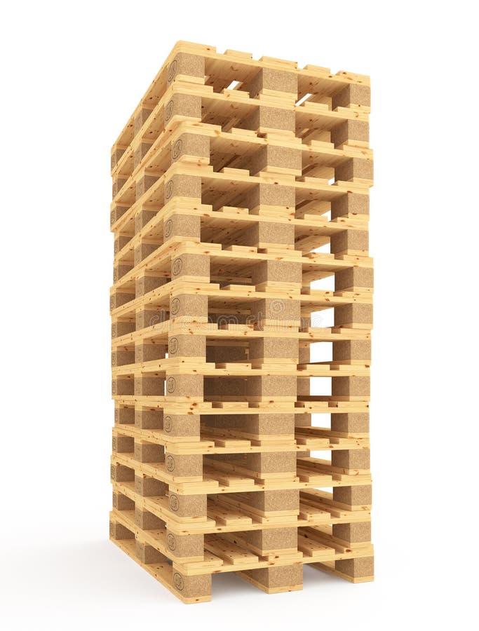 Euro pallets. Front view stock illustration. Illustration of load ...