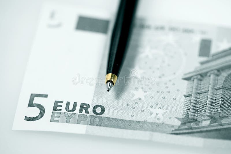 Euro and pen stock photo. Image of office, market, exchange - 14875168