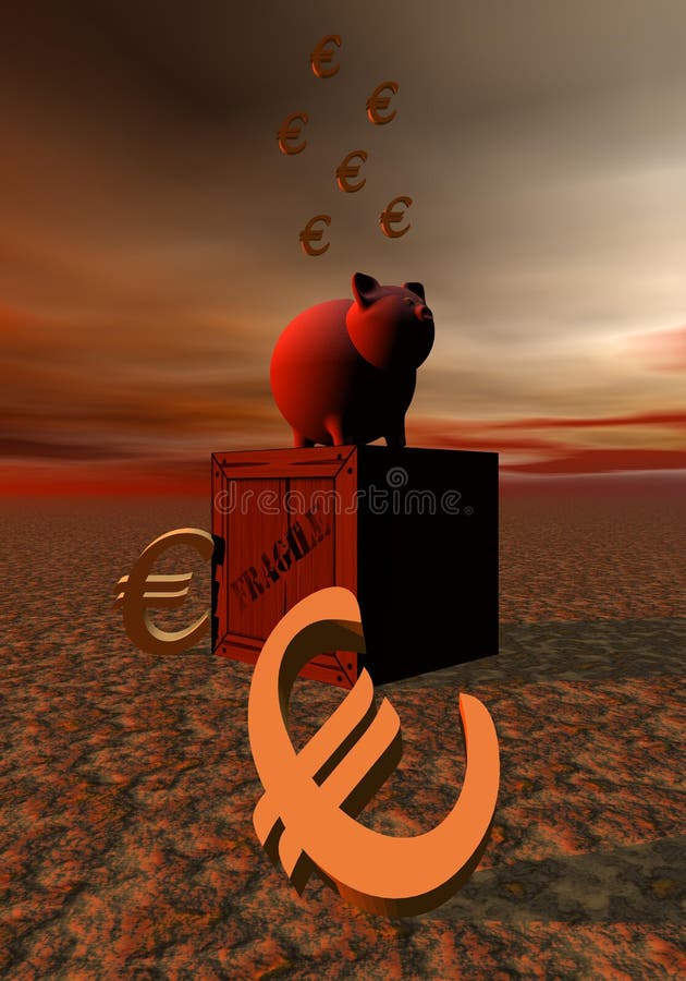 Euro and pig stock illustration. Illustration of investment - 27444165