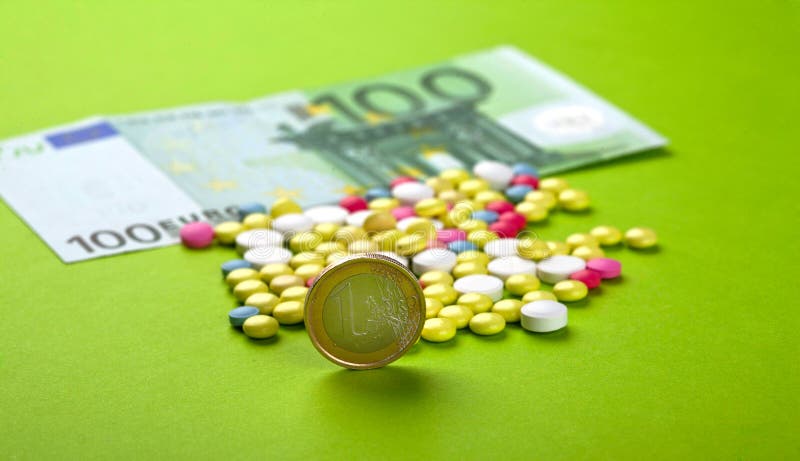 Euro with pills stock image. Image of medicine, currency - 24007253