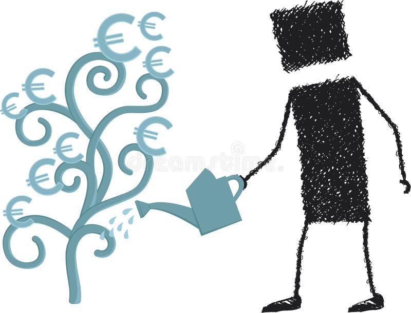 Euro plant, stick figure stock image. Illustration of isolated - 314365579