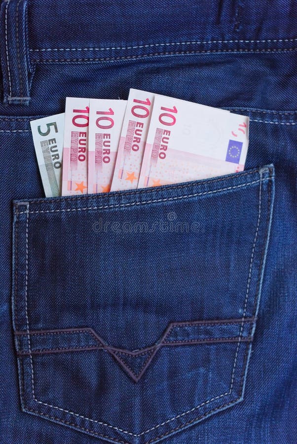 Euro in pocket stock image. Image of bank, savings, buttocks - 12453291