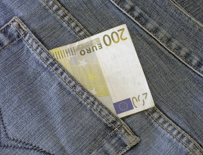 Euros in back pocket stock image. Image of business, credit - 2015153