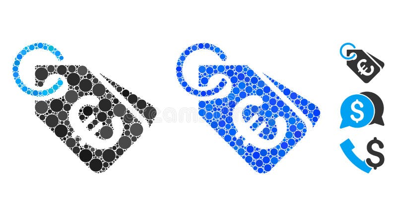 Euro Price Tags Composition Icon of Circle Dots Stock Vector ...