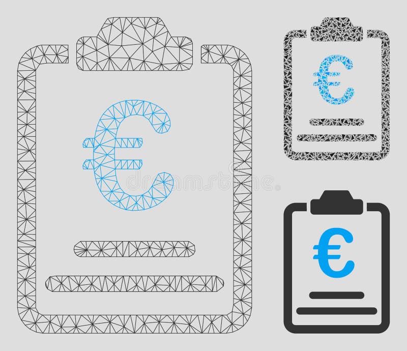 Euro Prices Vector Mesh Wire Frame Model and Triangle Mosaic Icon Stock ...