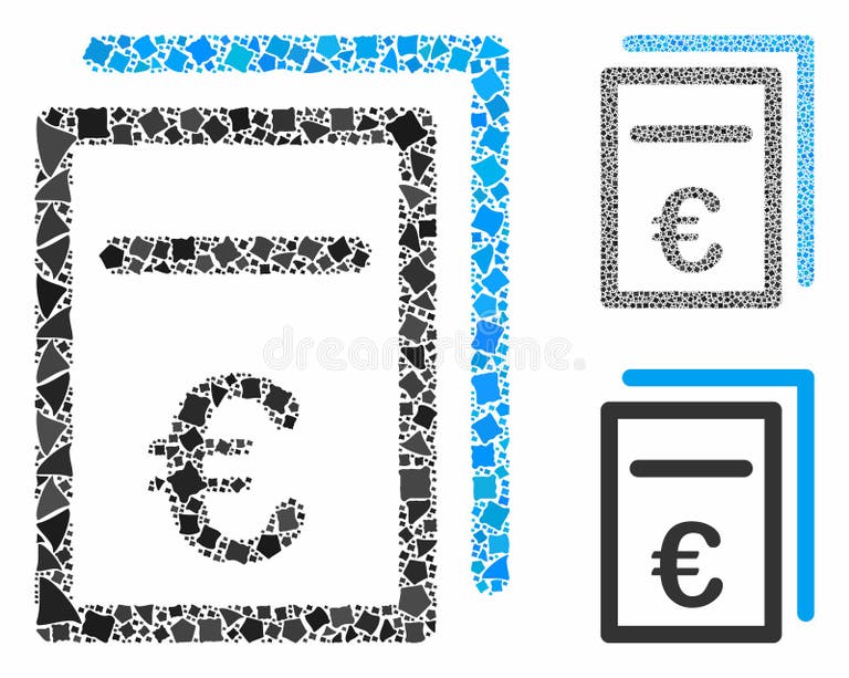 Euro Pricing Documents Composition Icon of Uneven Items Stock ...