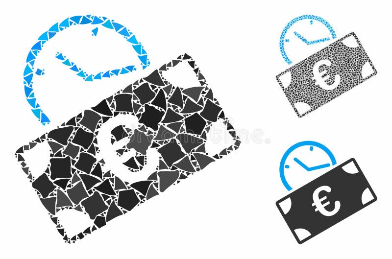 Euro Recurring Payment Mosaic Icon of Rugged Pieces Stock Illustration ...