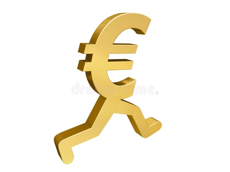 Dollar Sign Running Away Fast Stock Illustration - Illustration of ...