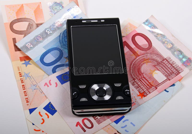Euro s and cell phone stock image. Image of office, lottery - 11906341