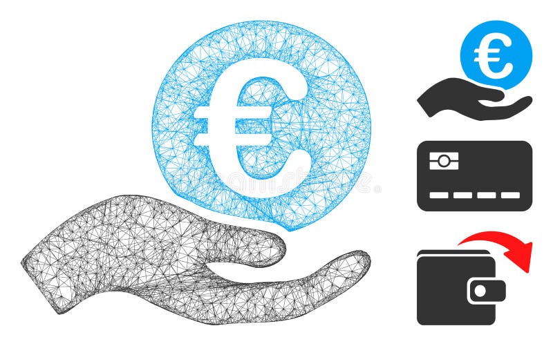 Euro Salary Polygonal Web Vector Mesh Illustration Stock Vector ...