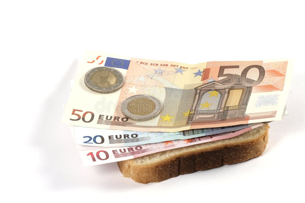 Euro sandwich stock image. Image of slice, sandwich, coin - 7326367