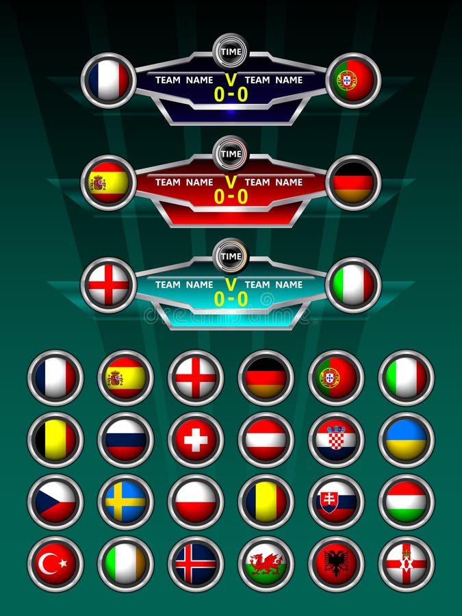 Euro scoreboard template stock vector. Illustration of league - 64969661