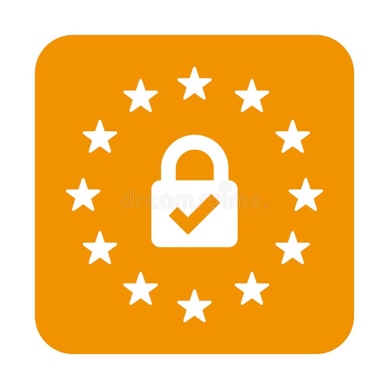 Euro Security Lock Icon stock illustration. Illustration of europe ...