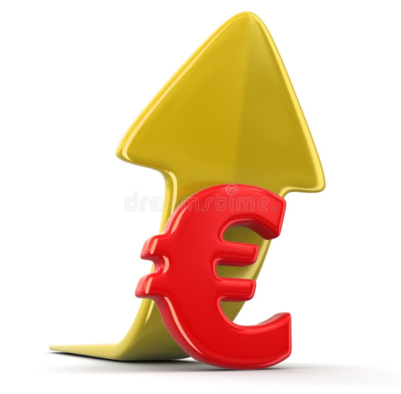 Euro segno e freccia su illustrazione di stock. Illustrazione di ...