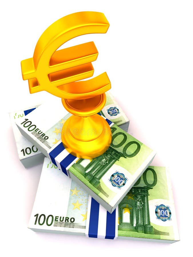 Sign Of Euro On European Flag Stock Illustration - Illustration of sign ...