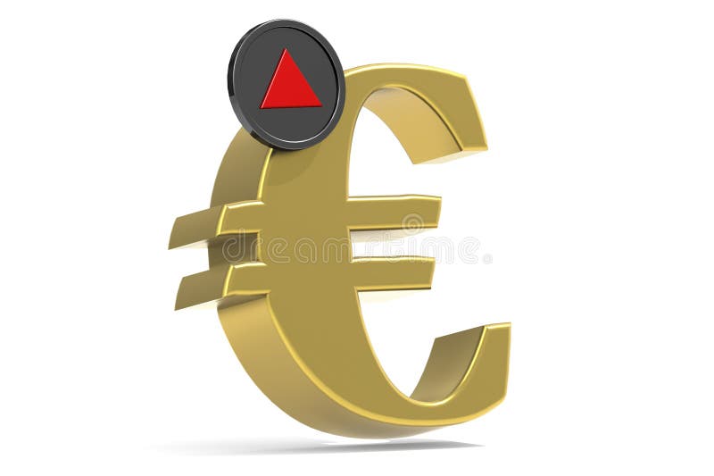 Euro Sign with Arrow Up Sign Stock Illustration - Illustration of euro ...
