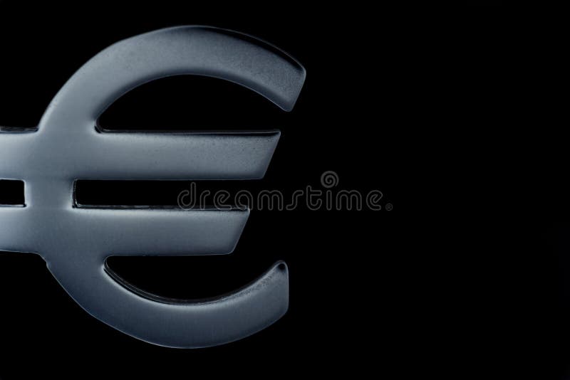 Euro Sign on black stock image. Image of europe, currency - 104463699
