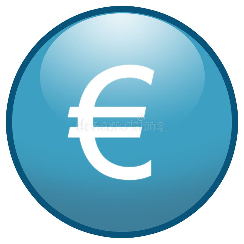 Euro Sign Button Icon (Blue) Stock Illustration - Illustration of ...