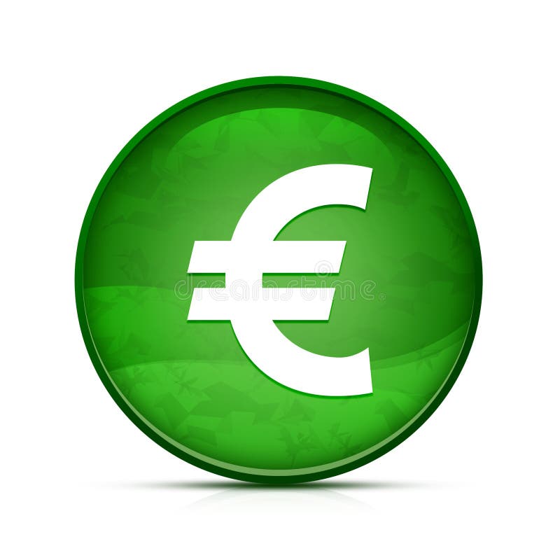 Euro Sign Icon on Classy Splash Green Round Button Illustration Stock ...