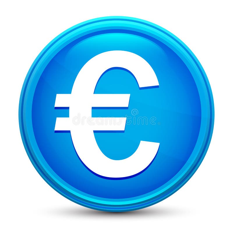 Euro Sign Icon Starburst Shiny Blue Round Button Illustration Design ...
