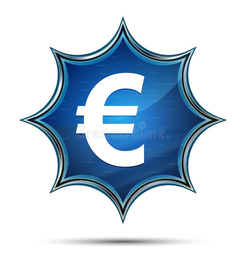 Euro Sign Icon Magical Glassy Sunburst Blue Button Stock Illustration ...