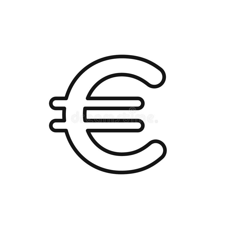 Euro Sign Logo Sign Vector Outline Stock Vector - Illustration of ...