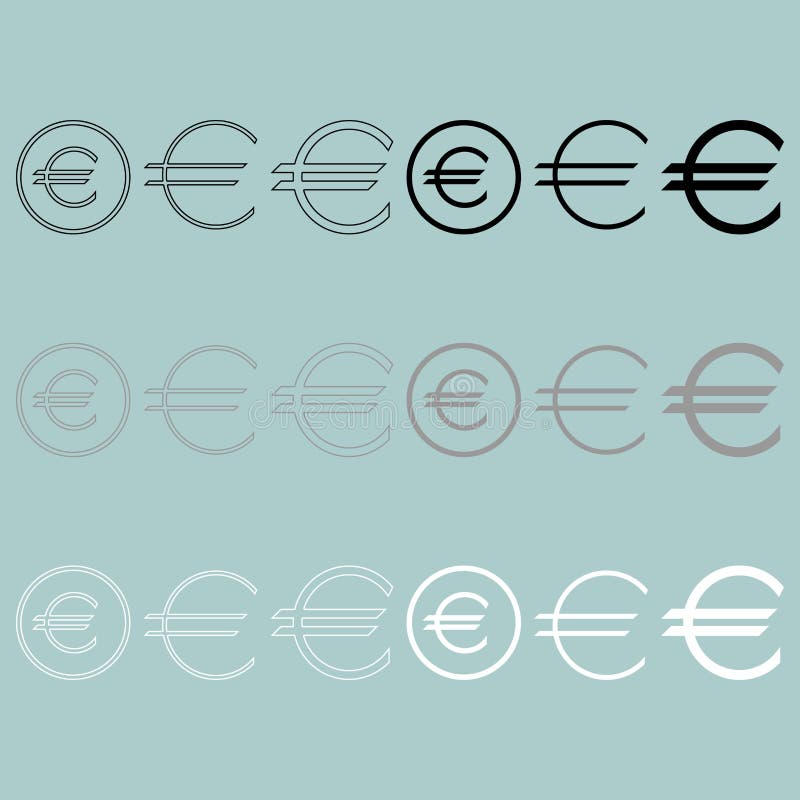 Euro Symbol the Black Color Icon in Circle or Round Stock Vector ...