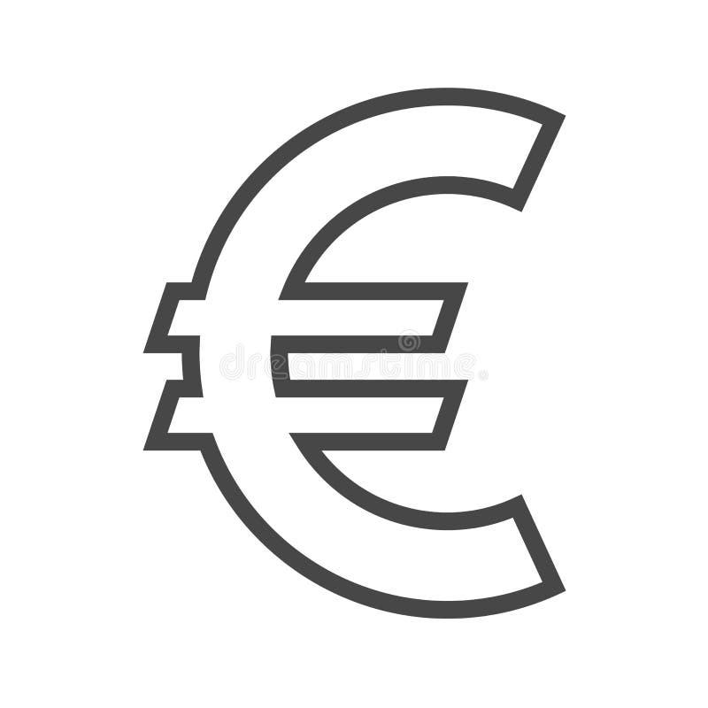 Euro Sign Thin Line Vector Icon Stock Vector - Illustration of concept ...