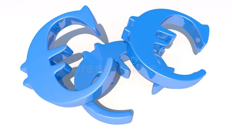 Euro signs in blue color stock illustration. Illustration of stairs ...