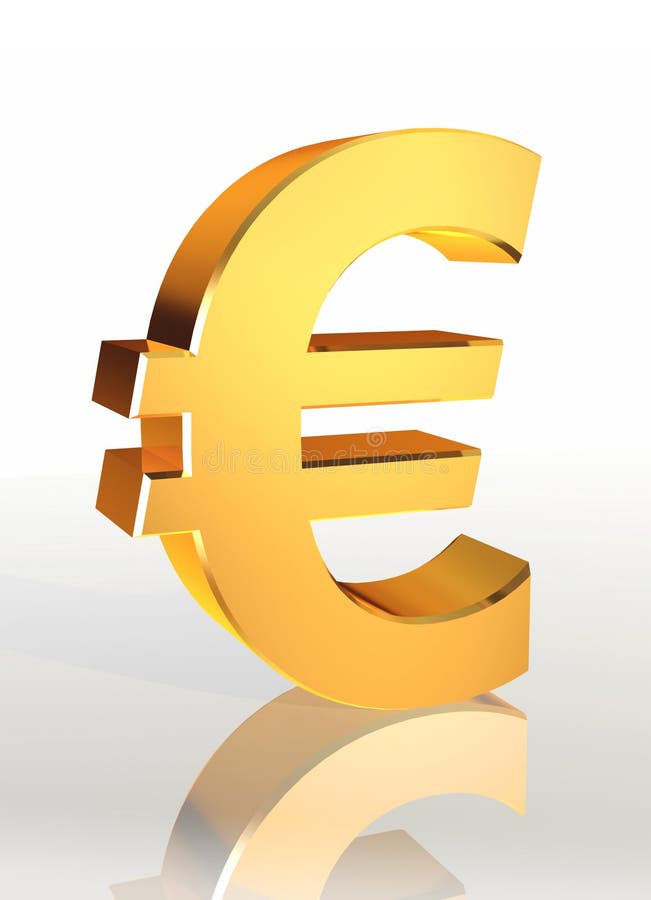 EURO simbolo dorato illustrazione di stock. Illustrazione di monetario ...