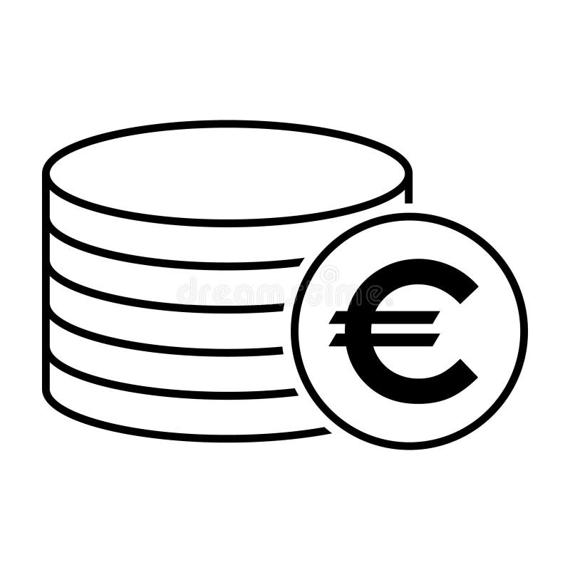 Euro Stack Coin, Flat Icon Money Design, Cash Sign Vector Illustration ...