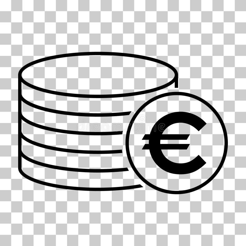 Euro Stack Coin, Flat Icon Money Design, Cash Sign Vector Illustration ...